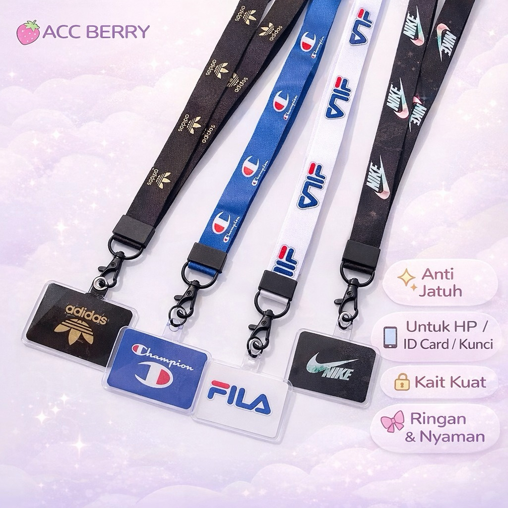 Jual NEW DESIGN TALI / STRAP GANTUNGAN HP MOTIF BRANDED UNIVERSAL TALI ...