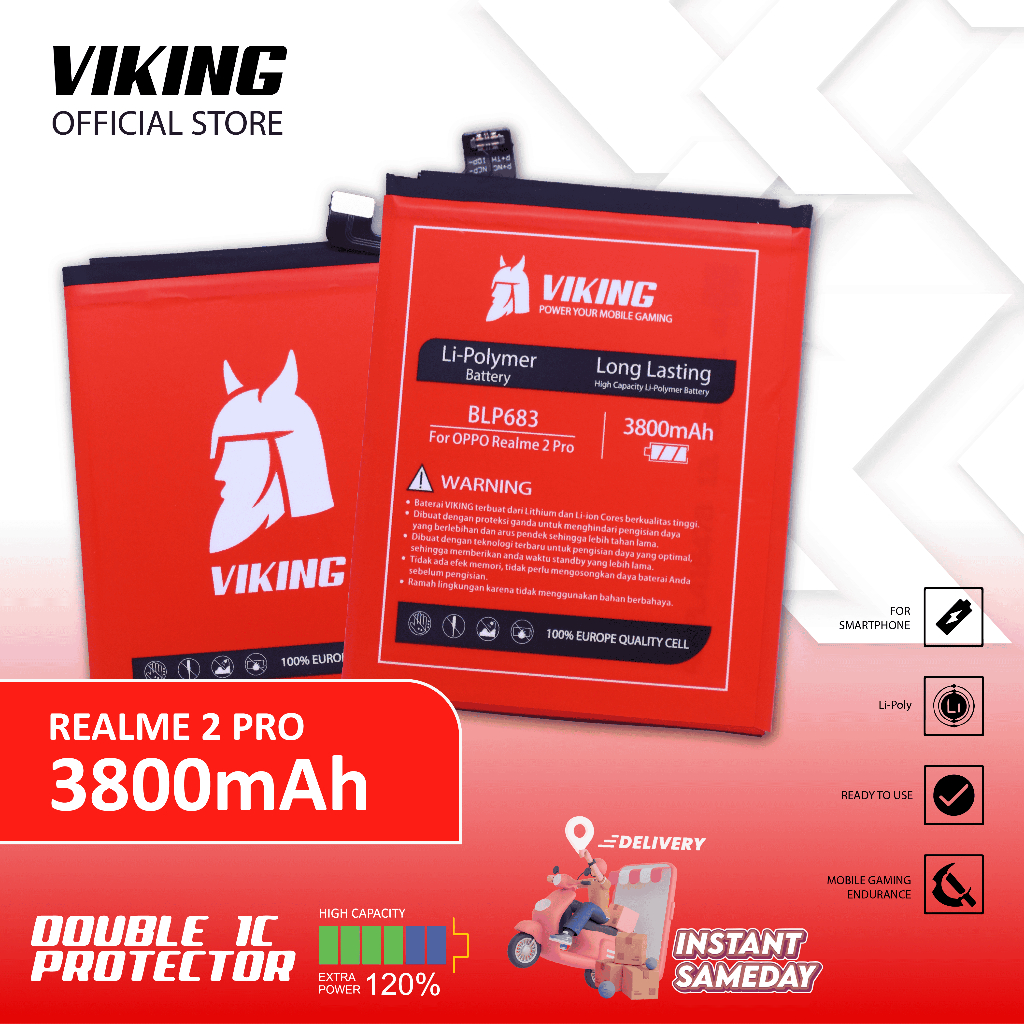 Jual VIKING Baterai Realme 2 Pro - U1 BLP683 Double Power | Shopee ...