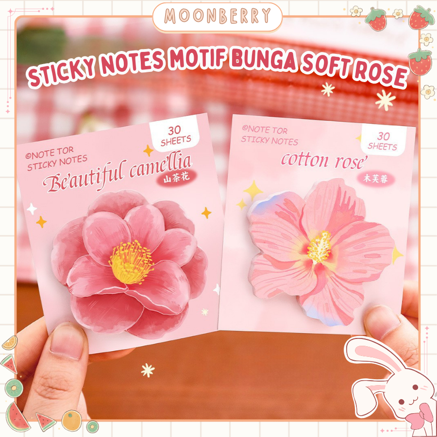 Jual Sticky Notes Motif Kelopak Bunga Pink Flowers Series Aesthetic ...