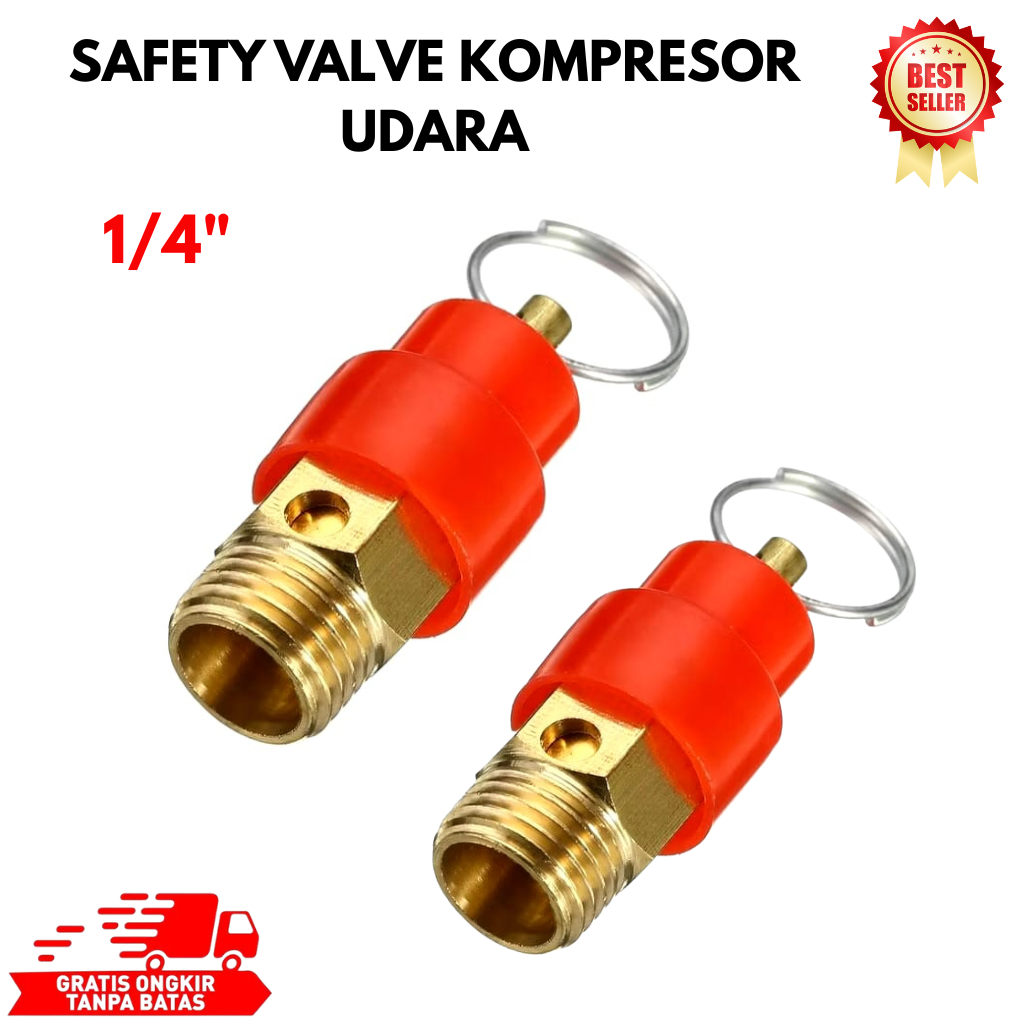 Jual Mini Safety Valve 1/4 Inch Katup Pengaman Kompresor Udara Brass ...