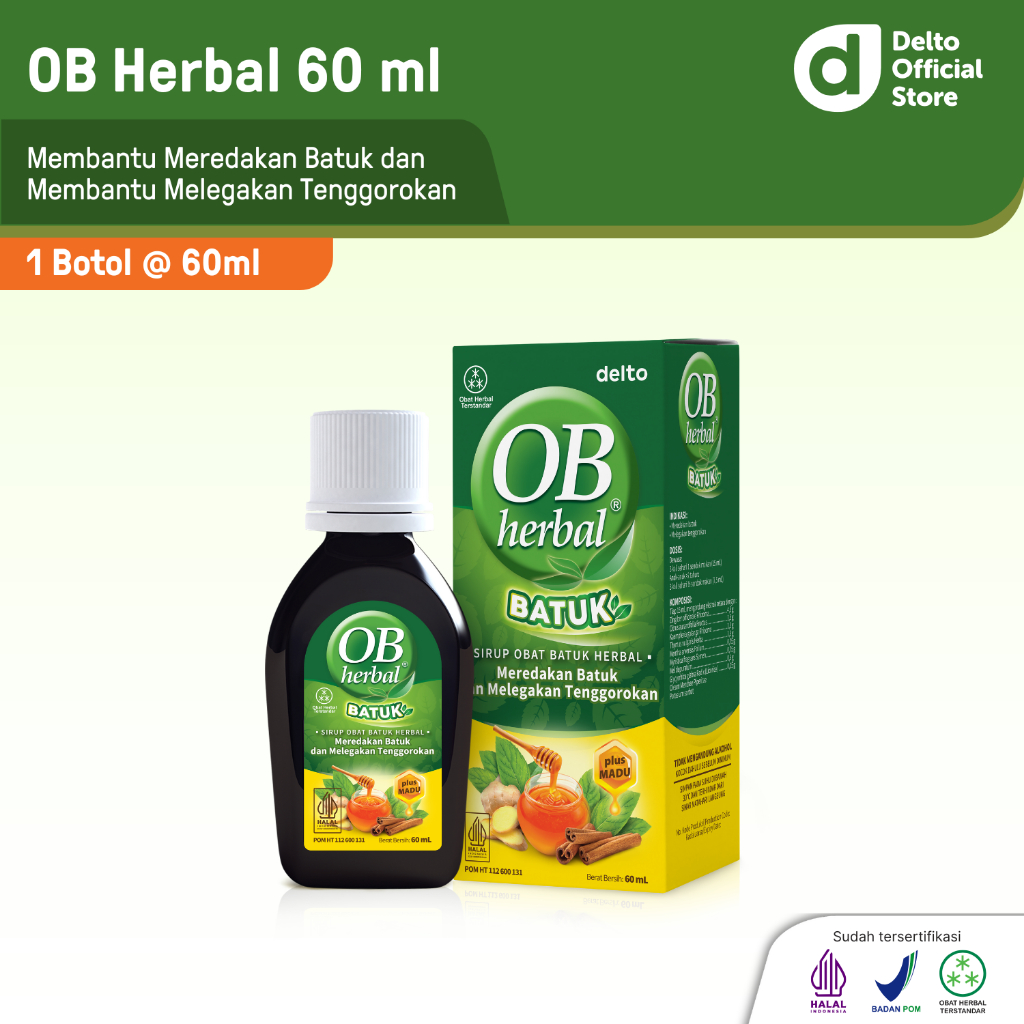 Jual OB Herbal 60 ml Sirup Plus Madu - Obat Batuk Herbal Meredakan ...