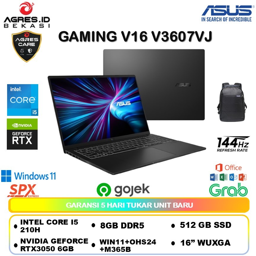 Jual ASUS GAMING V16 V3607VJ Intel core i5 210H RTX3050 6GB (8/512GB ...