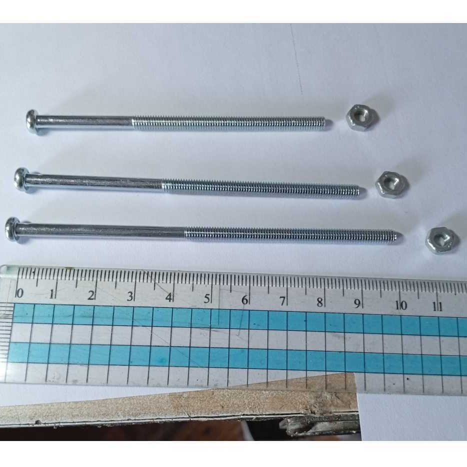 Jual BAUT + MUR 4MM/M4 X 10/15/20/25/30/40/ 50/60/70/80/90/100 MM ...