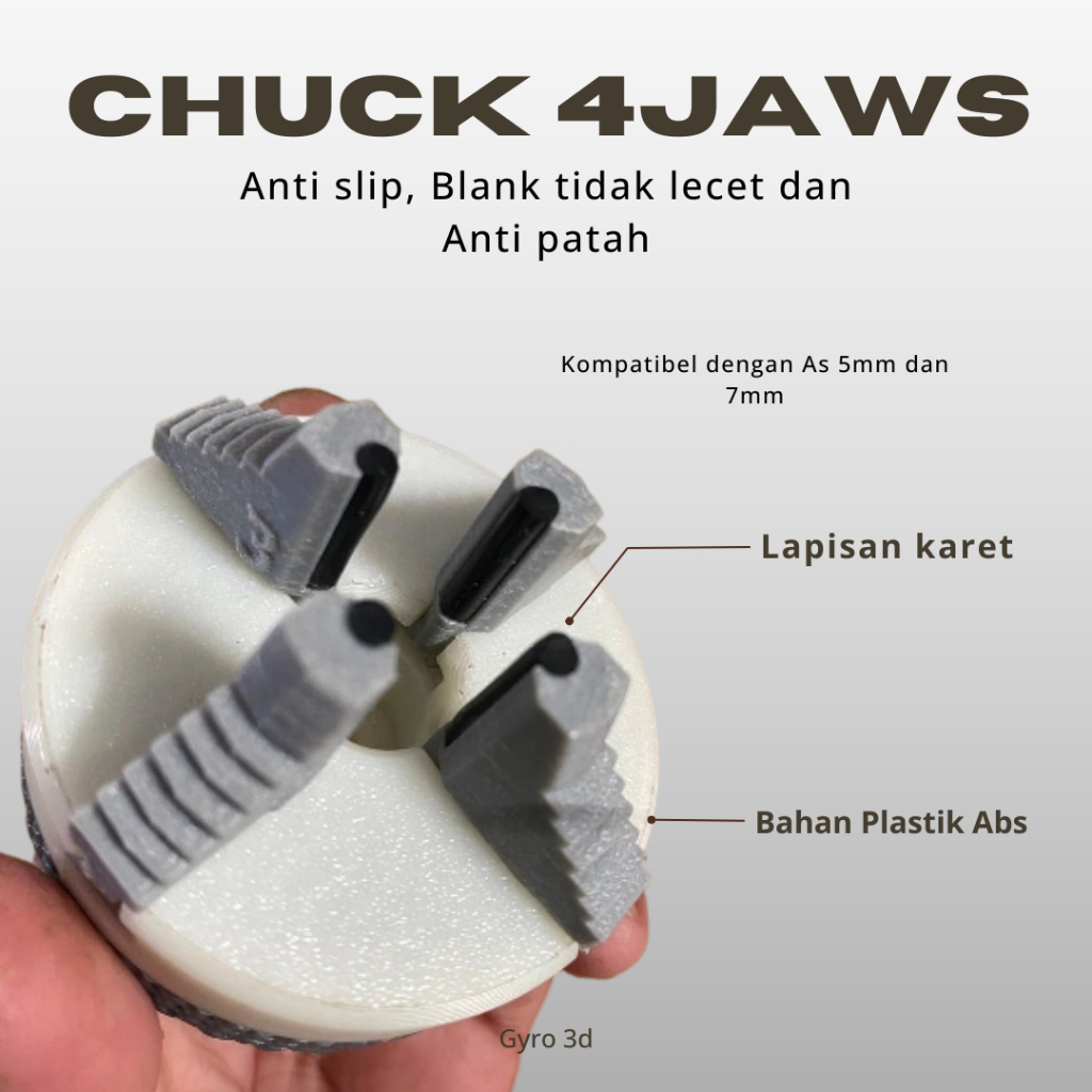 Jual Chuck 3D rod dryer 4 Jaws – Dudukan Joran pancing anti lepas dan ...