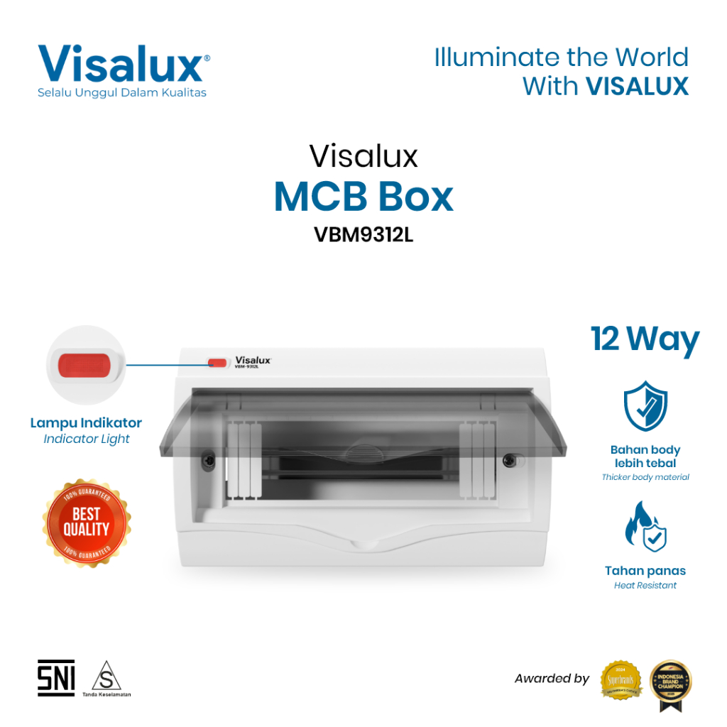 Jual Visalux Kotak MCB 12 Group / Box MCB 12 Way dengan Indikator Neon ...