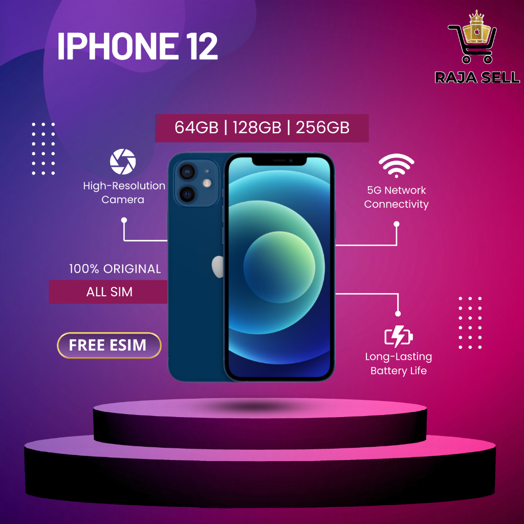 Jual iPhone 12 Second Mulus Signal Permanen | Fullset 64GB 128GB 256GB ...