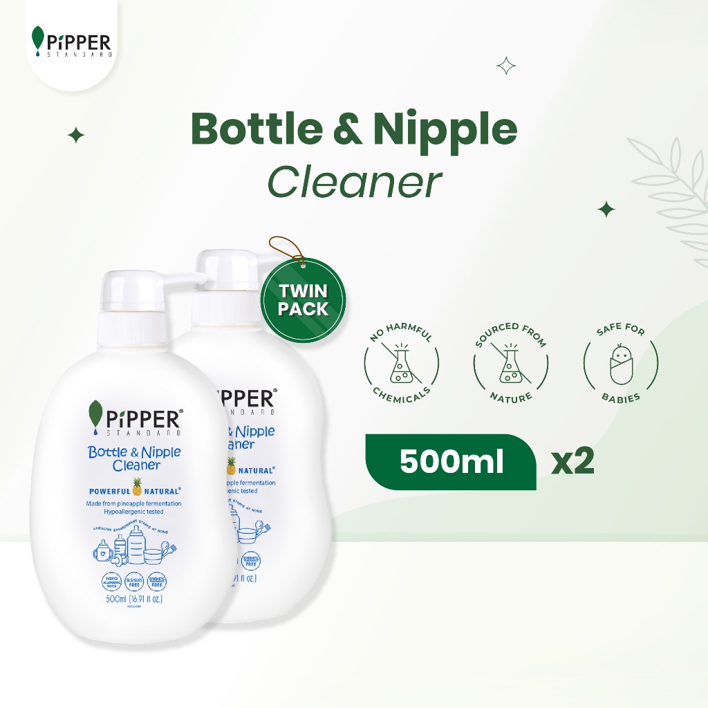Jual PiPPER Bottle & Nipple Cleaner Gentle Fresh Twin Pack 2x 500 ml ...