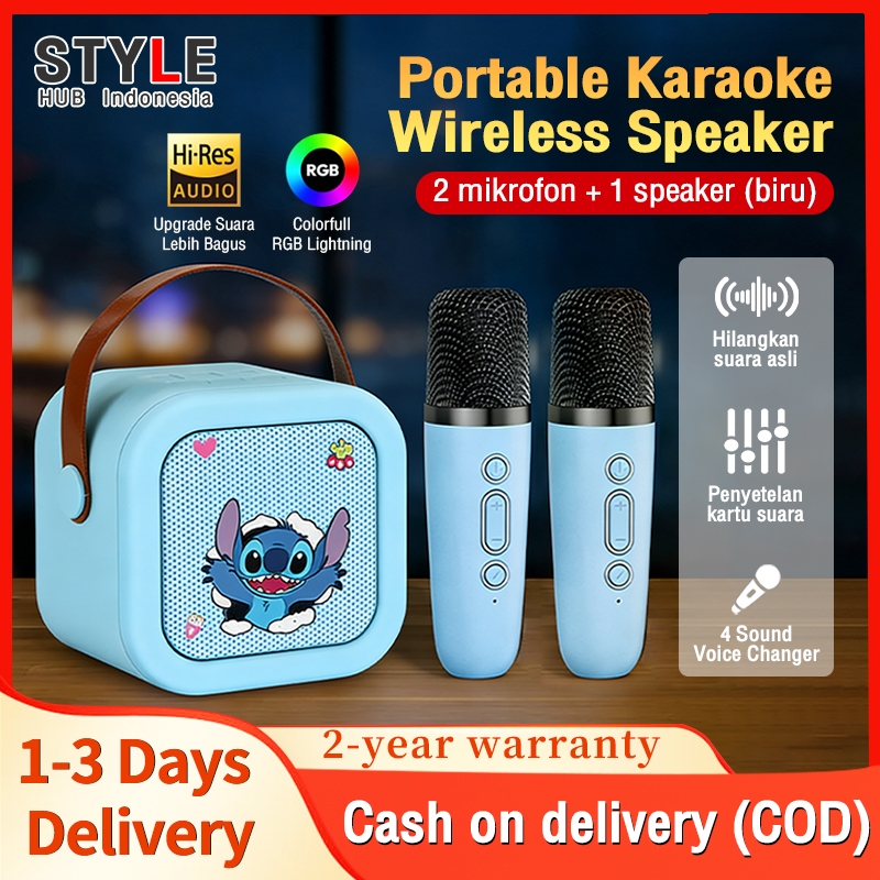 Jual [COD] K12 Speaker Bluetooth Karaoke With 2Mic 3D Stereo Mini ...
