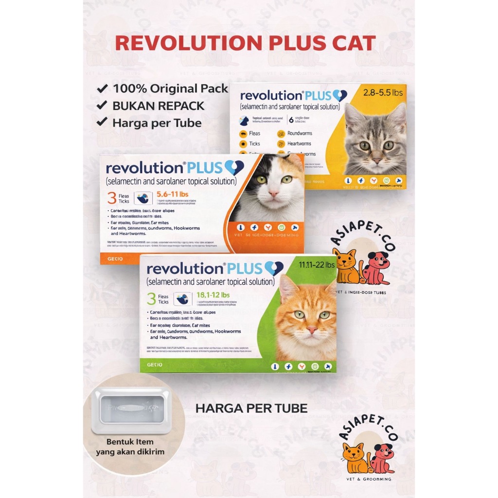 Jual REVOLUTION CAT PLUS Obat Kutu Tetes Kucing Revolution Plus Ampuh ...