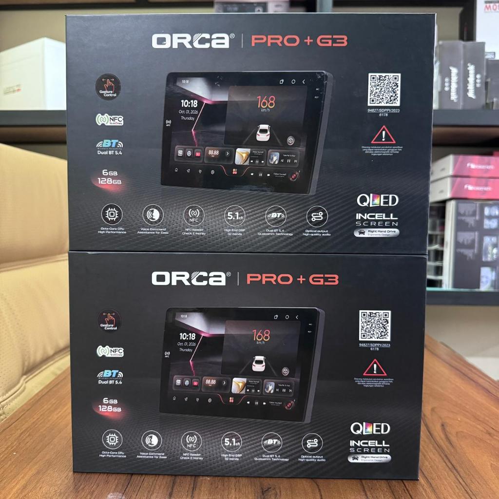 Jual Head Unit Android Orca PRO+ G3 6/128 DSP NFC 9/10inch Android 13 ...