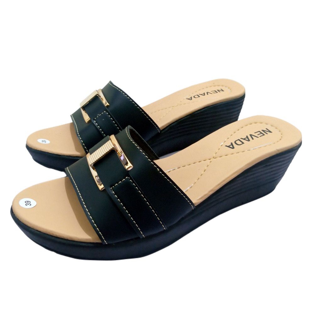 Jual Sandal sendal Wanita Ibu ibu Wedges Kekinian Elegan Anggun Pesta ...