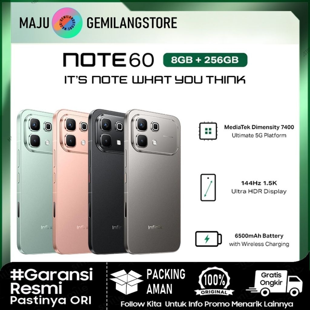Jual Infinix Note 60 8/256GB - 5G - Up to 16GB Extended RAM - Dimensity ...