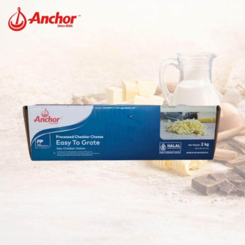 Jual Anchor Processed Cheddar Cheese Easy To Grate 2kg EXP 5-2026 ...