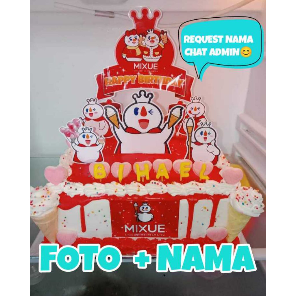 Jual Topper Ulang Tahun Mixue (Custom Nama) | Shopee Indonesia