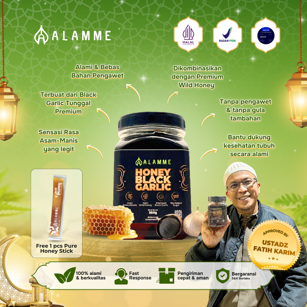 Jual Alamme Black Garlic Honey Madu Bawang Hitam Tunggal 360gr manis ...