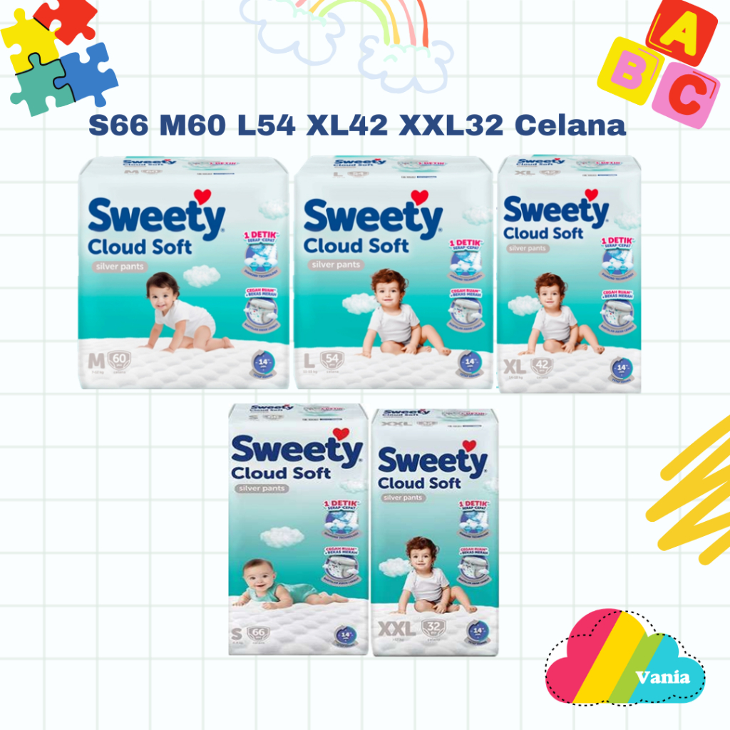 Jual Sweety silver cloud soft pants S66 M60 L54 XL42 XXL32 Sweety S 66 ...