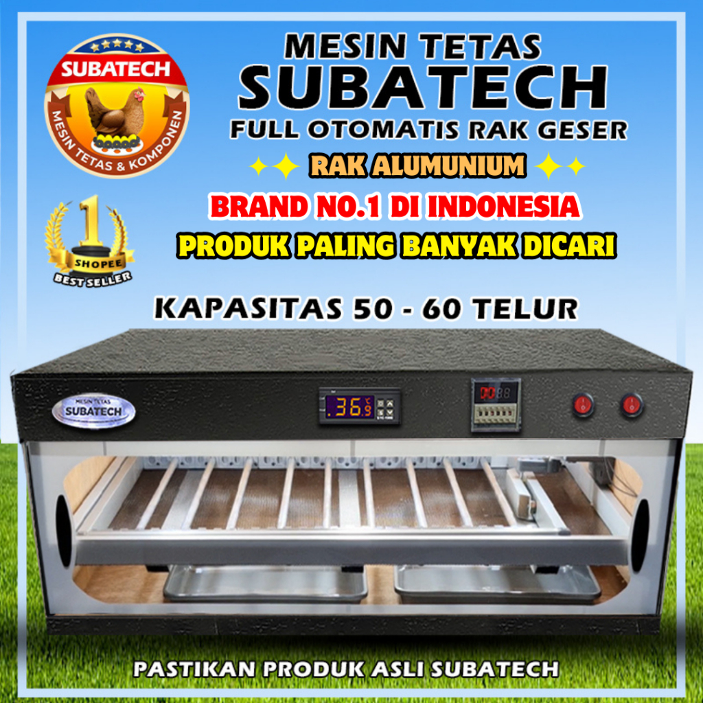 Jual Mesin Tetas Telur Full Otomatis Penetas SUBATECH MTFORG 50 Rak ...