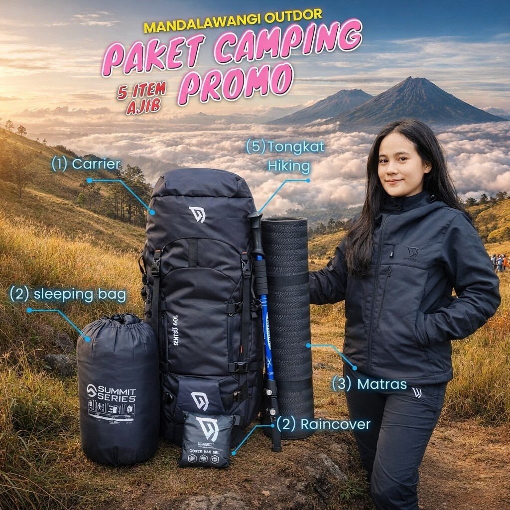 Jual PAKETAN LENGKAP CAMPING CARRIER DOAUMI SENTSU + MATRAS SPON ...