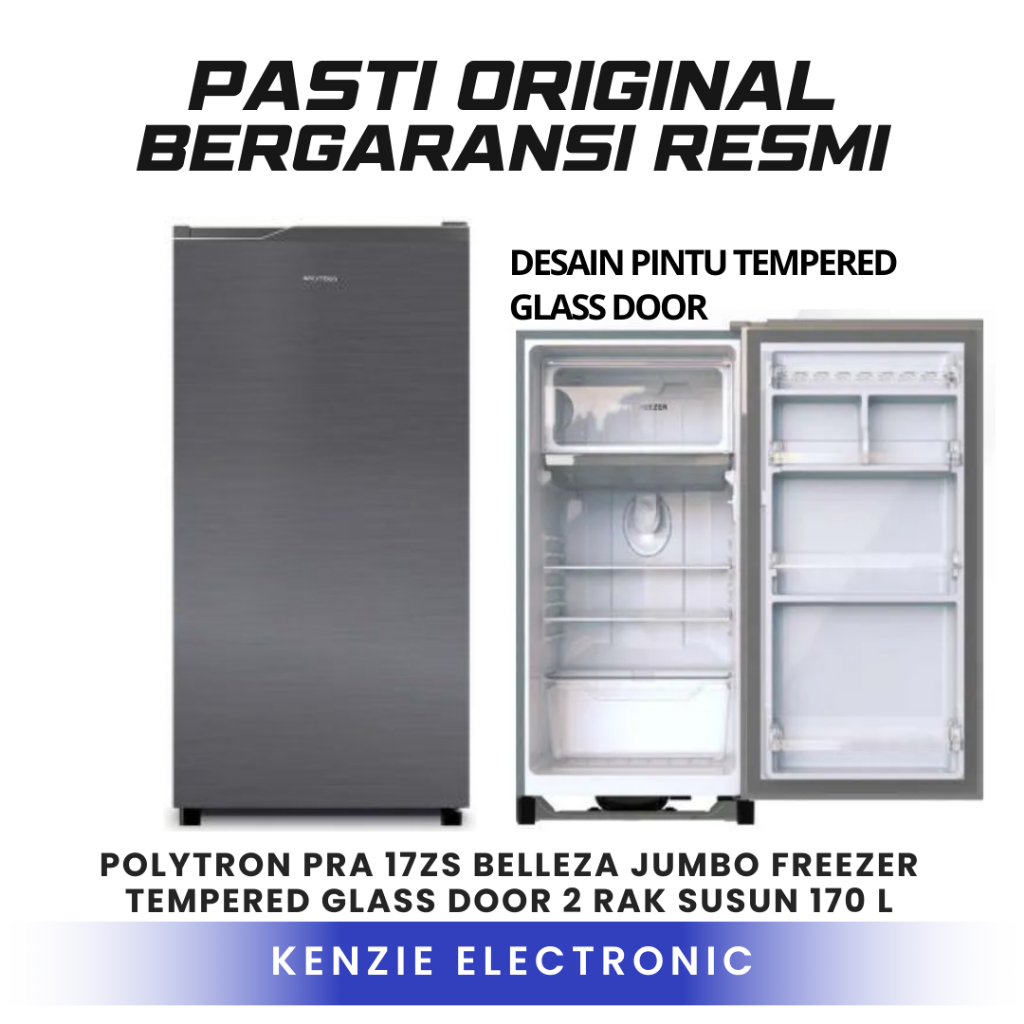Jual Kulkas 1 Pintu Polytron PRA 17ZS Belleza Jumbo Freezer 170 Liter ...