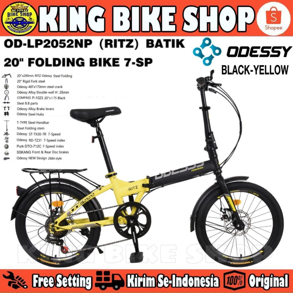Jual Sepeda Lipat ODESSY 52 RITZ 7 Speed Bagasi boncengan Ukuran 16 Dan ...