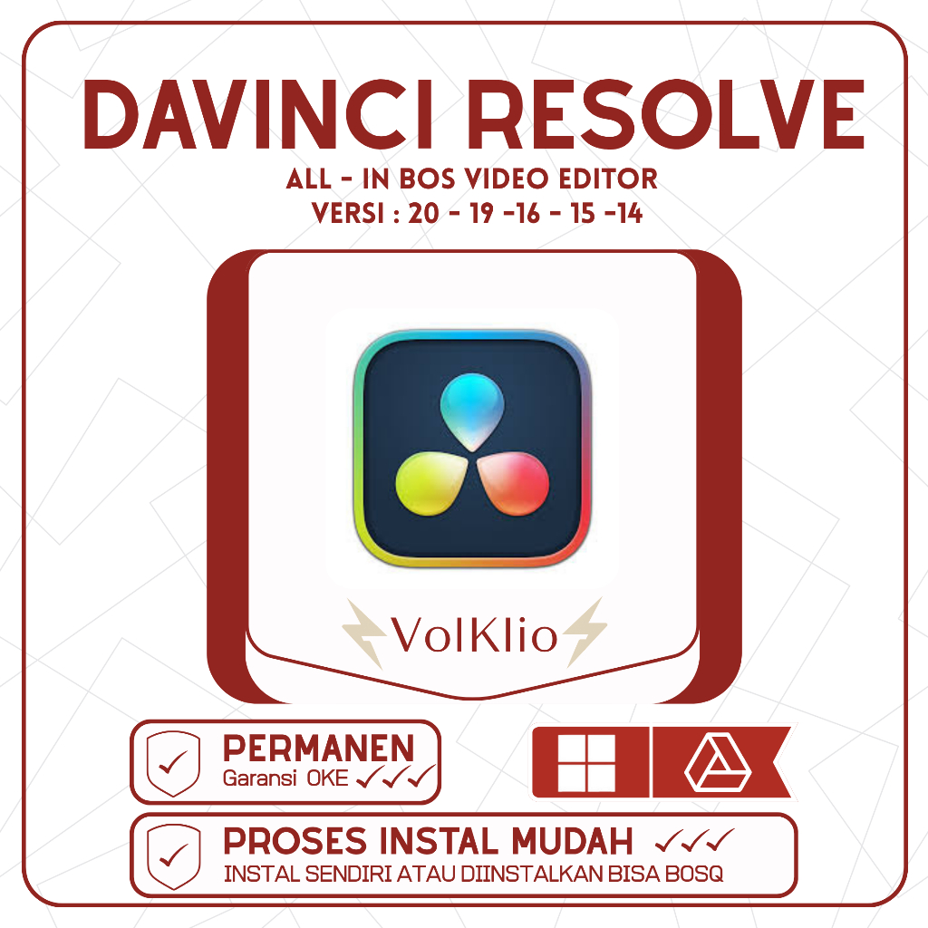 Jual Davinci Resolve Software Editing Dengan Versi 20 | 19 | 16 | 15 ...