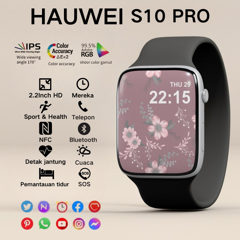 Jual [COD 100%ORI] HAUWEI Smartwatch S10 Pro fullScreen 2.3-inch ...