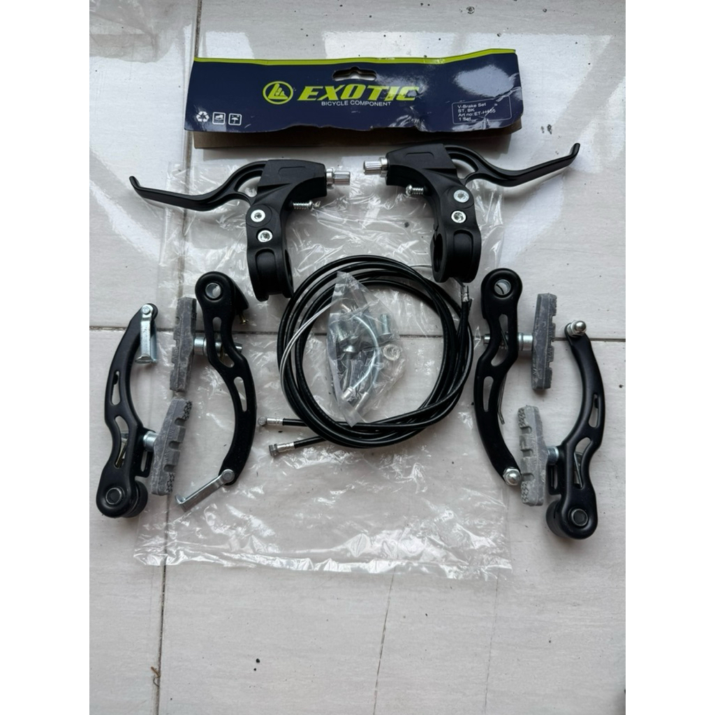 Jual REM SET V BRAKE SEPEDA MERK EXOTIC H455 SETENGAH ALLOY | Shopee ...