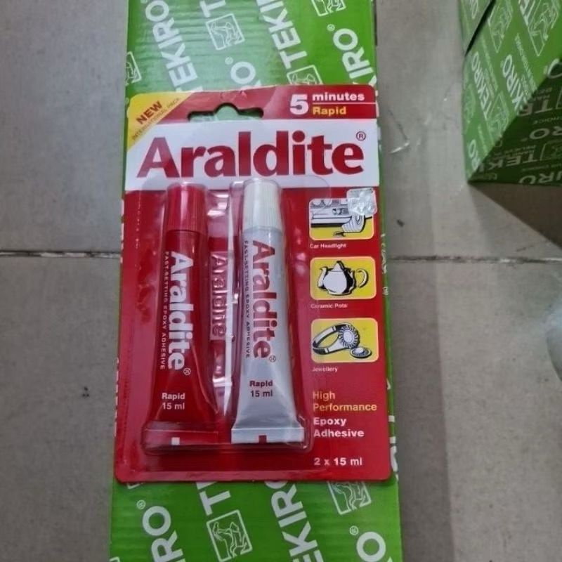 Jual Araldite Merah Original Asli Lem Besi Epoxy 2 Komponen 5 Menit ...