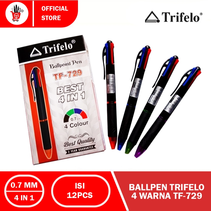 Jual Ballpoint | Pulpen | Balpen TRIFELO 4 WARNA TF-729 (1PCS) | Shopee ...