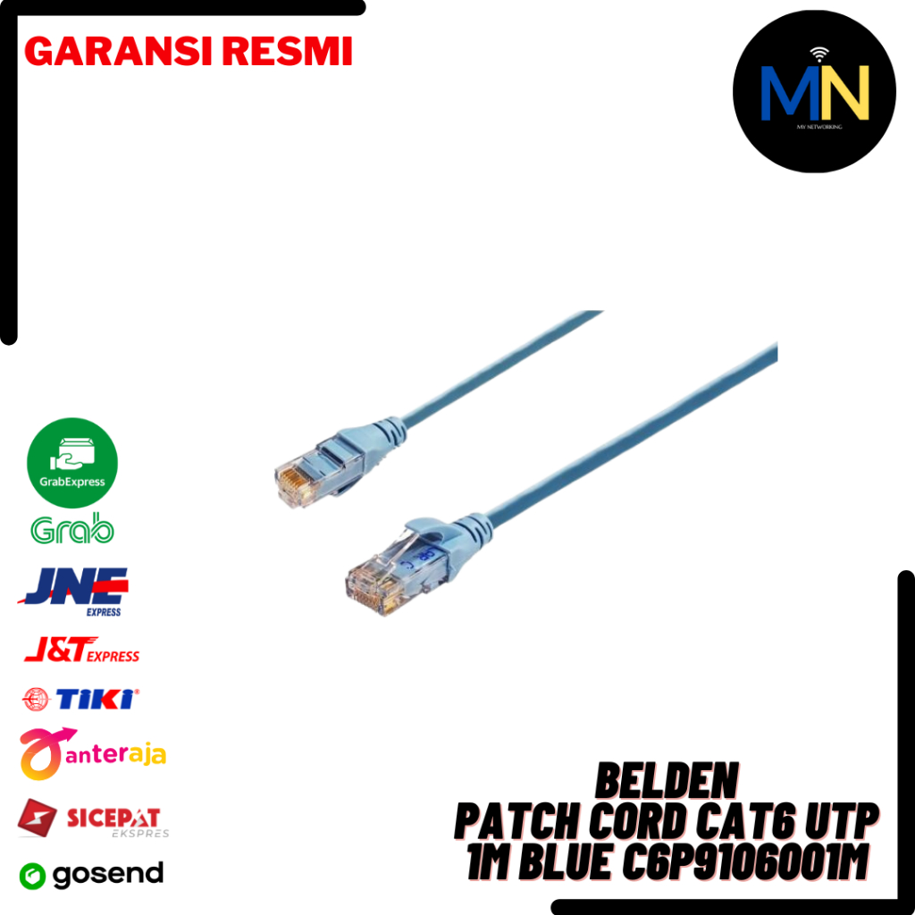 Jual BELDEN PATCH CORD CAT6 UTP 1M BLUE C6P9106001M | Shopee Indonesia