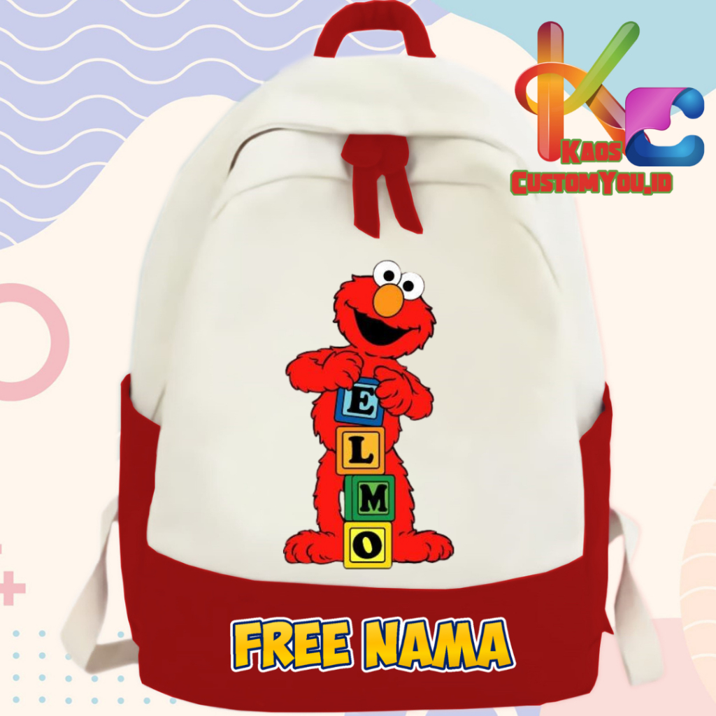 Jual TAS RANSEL ANAK KARAKTER SESAME STREET ELMO BACPACK ANAK TK/SD ...