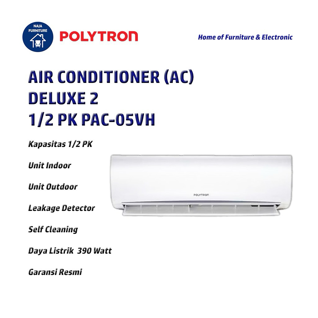 Jual POLYTRON AC Deluxe 2 | AC 1/2 PK PAC-05VH | UNIT ONLY Air ...