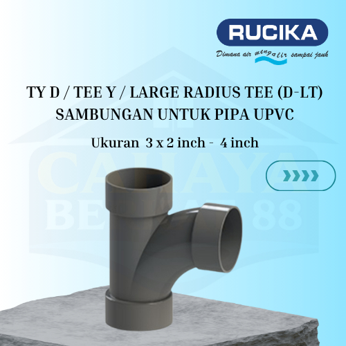 Jual Rucika Tee Y D/TY D/Large Radius Tee (D-LT) | Ukuran 3 x 2 inch ...