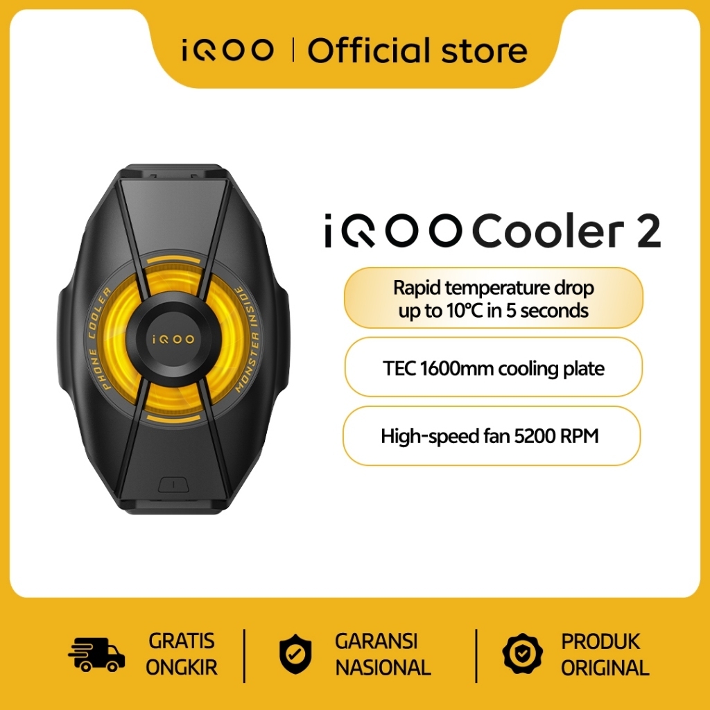 Jual iQOO Cooler 2 iRA2423 Black Rapid temperature Drop, High-Speed fan ...