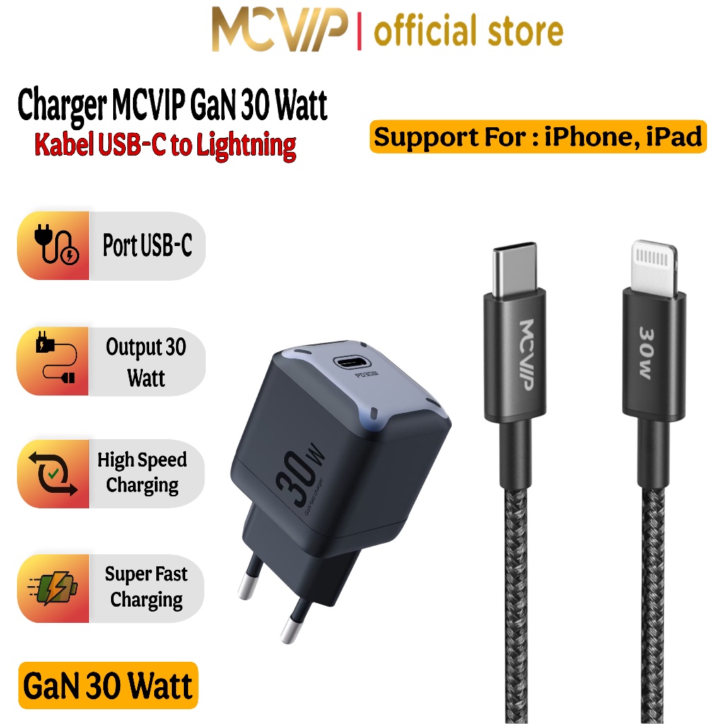 Jual MCVIP Charger iPhone Type C to Lightning Fast Charging For iPhone ...