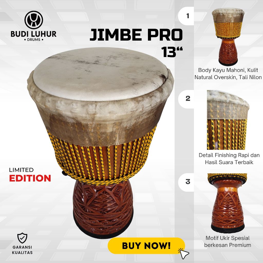 Jual Djimbe Pro 13 Inch Tinggi 60 cm Kendang Jimbe Gendang Afrika ...
