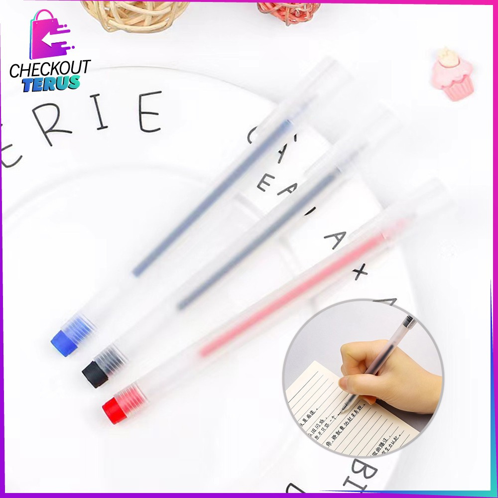 Jual EC CT A46 Pena Gel Alat Tulis Pulpen 0.5mm Motif Polos ...