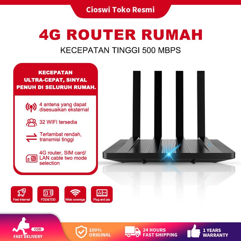Jual Cioswi 4G SIM Wifi Wireless Router 500Mbps High Speed Modem 4 ...