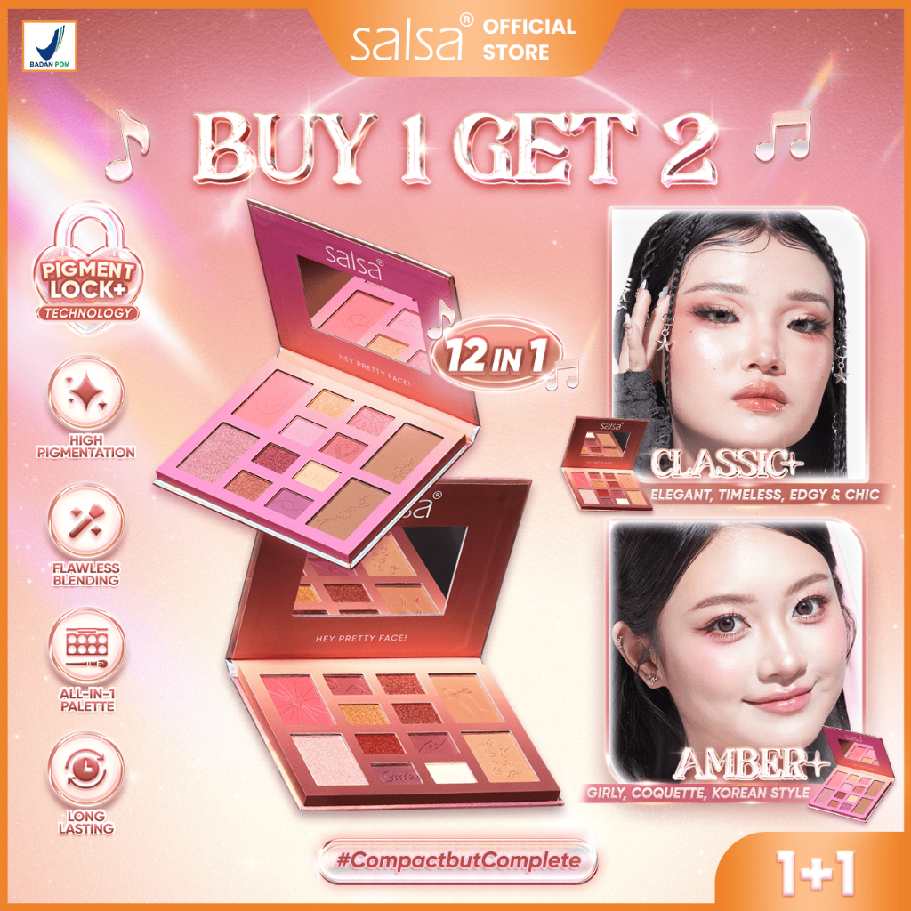 Jual [BUY 1 GET 2] SALSA Rhapsody Face Pro Palette - 12in1 Makeup Palet ...