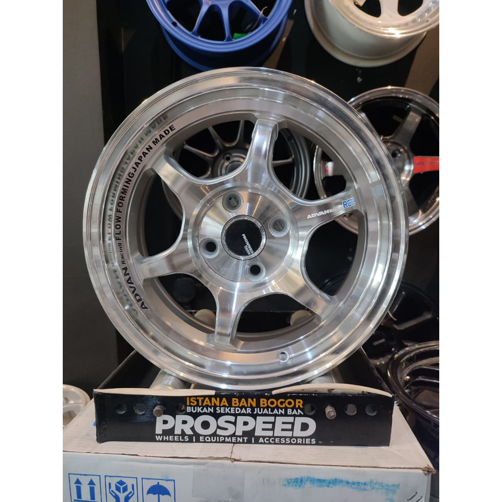 Jual ADVAN RG-D2 LFA003 15X6.5(100)4 38 SILVER MACHINE FACE + MIRROR ...