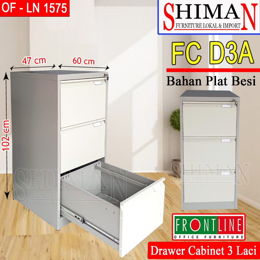 Jual Lemari Drawer 3 Laci FC D3A Frontline | Filling Cabinet | Shopee ...