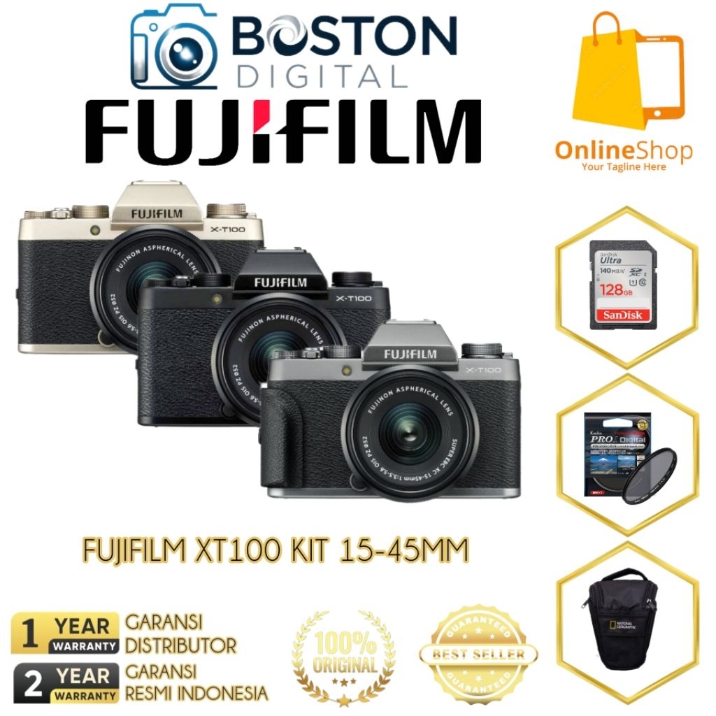 Jual FUJIFILM XT100 KIT 15-45MM / MIRORLESS CAMERA FUJIFILM X-T100 KIT ...