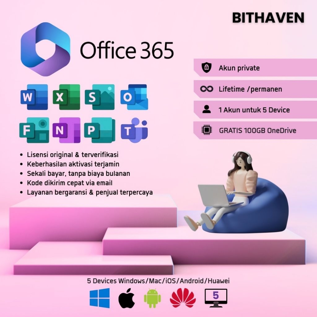 Jual Promo Office 365 Original Permanen / Akun Ori Lifetime / Support ...
