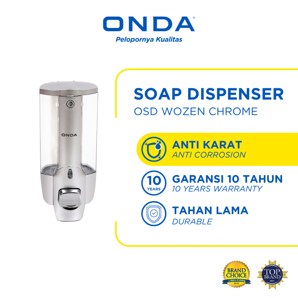 Jual ONDA Dispenser Sabun Cair Toilet Chrome Stainless Tahan Lama OSD ...