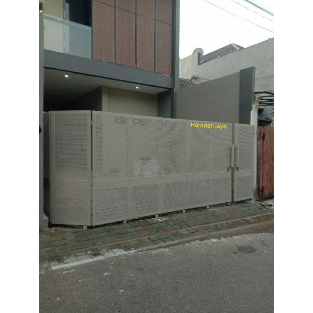 Jual Pagar Besi plat Lubang | Plat perforated | pagar sliding Tikung ...