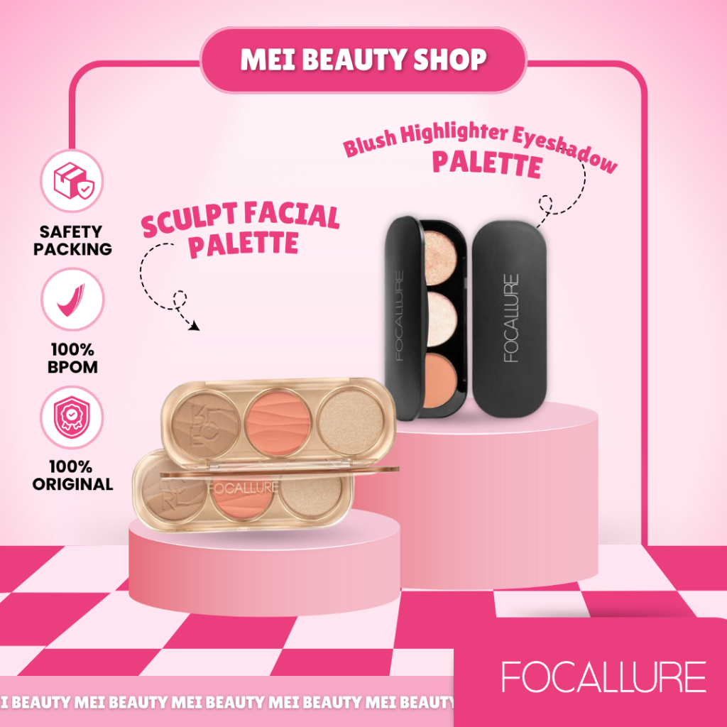 Jual FOCALLURE Blush on Highlighter Eyeshadow 3in1 Palette FA26 ...