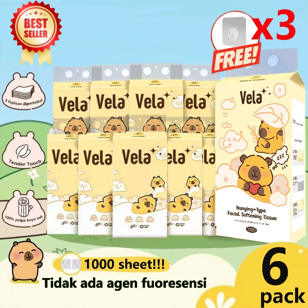 Jual [6 pack 3 hook]Tisu Gantung Tisu Promo 1000 Lembar Tisu Gantung ...