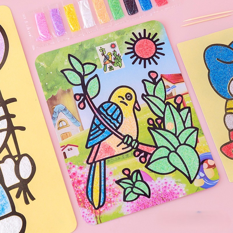 Jual Mainan Edukasi Mewarnai Gambar Pasir Anak Kecil - Sand Painting ...