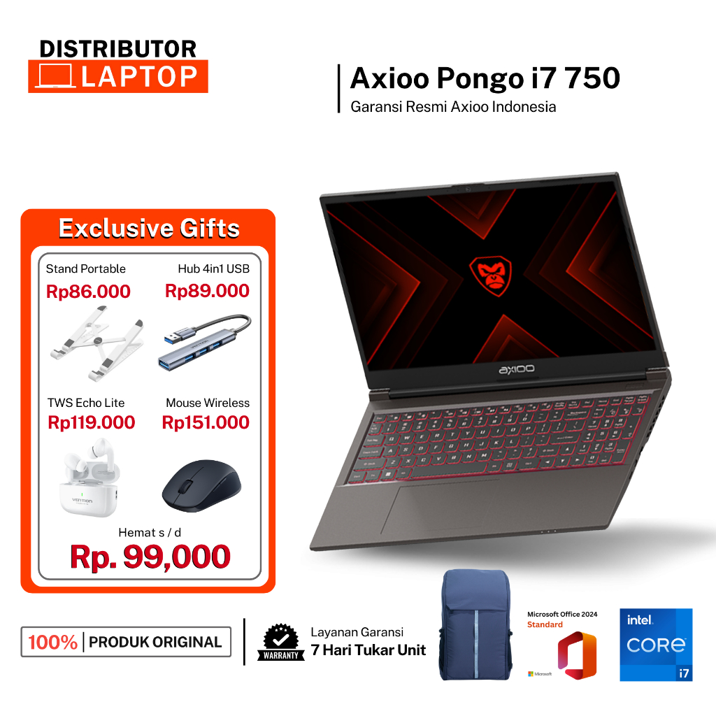Jual Axioo Pongo 750 Core i7-13620H 16GB/512GB RTX 4050 FHD IPS 144Hz ...