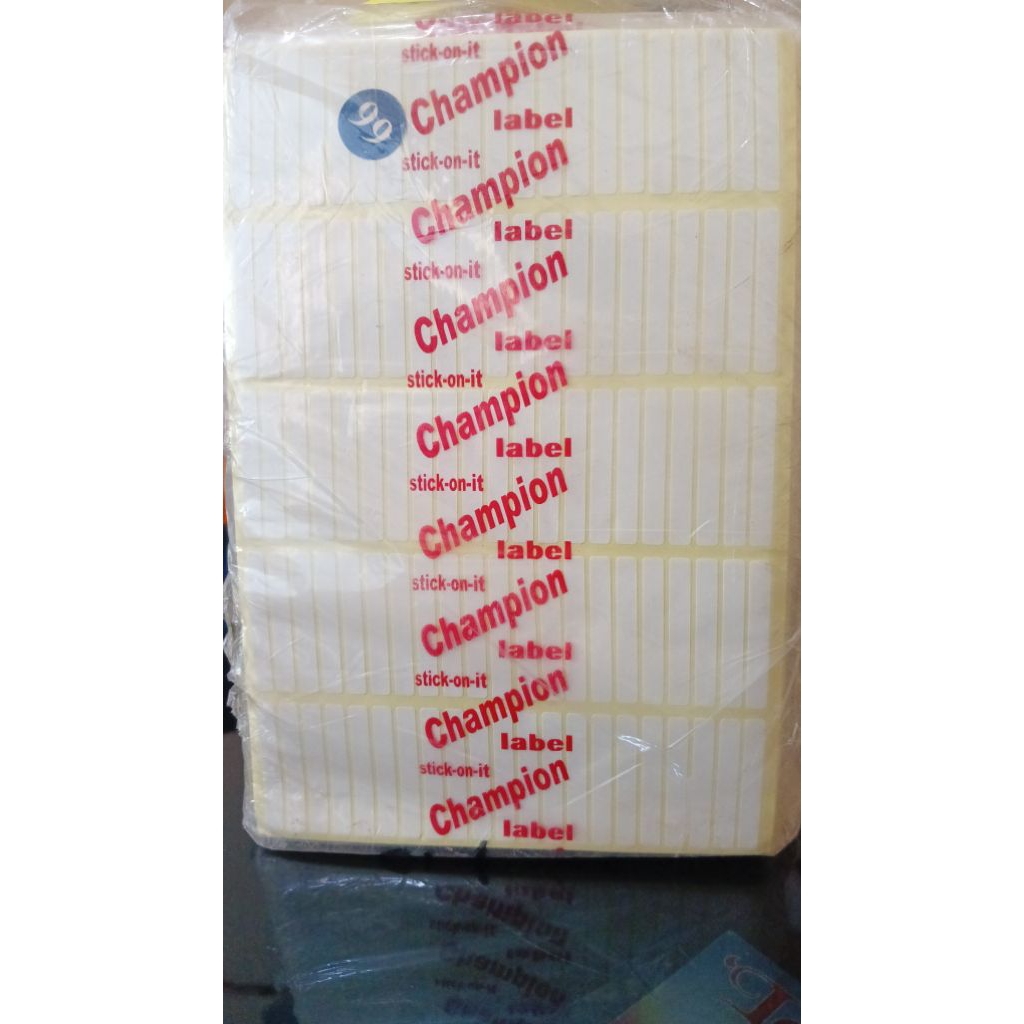 Jual Stiker label/sticker label nama/undangan/ Champion 103/123/121/99 ...